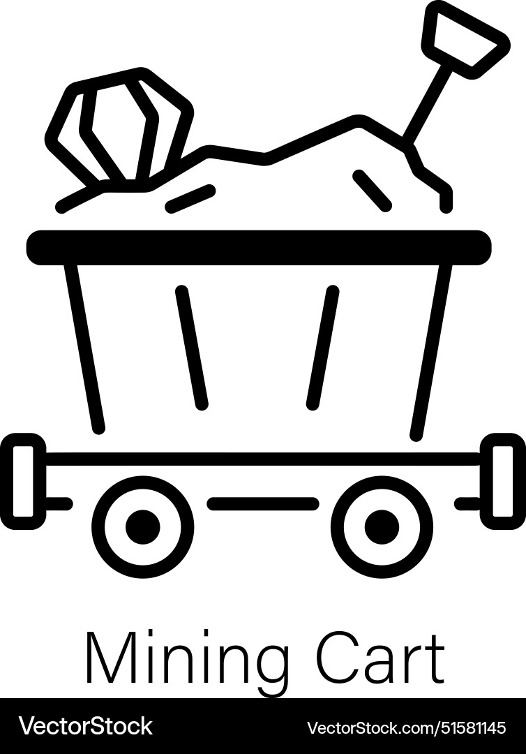 Mining cart Royalty Free Vector Image - VectorStock