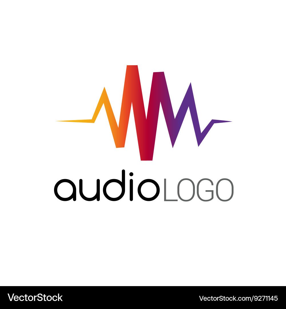 Music logo concept sound wave studio dj Royalty Free Vector