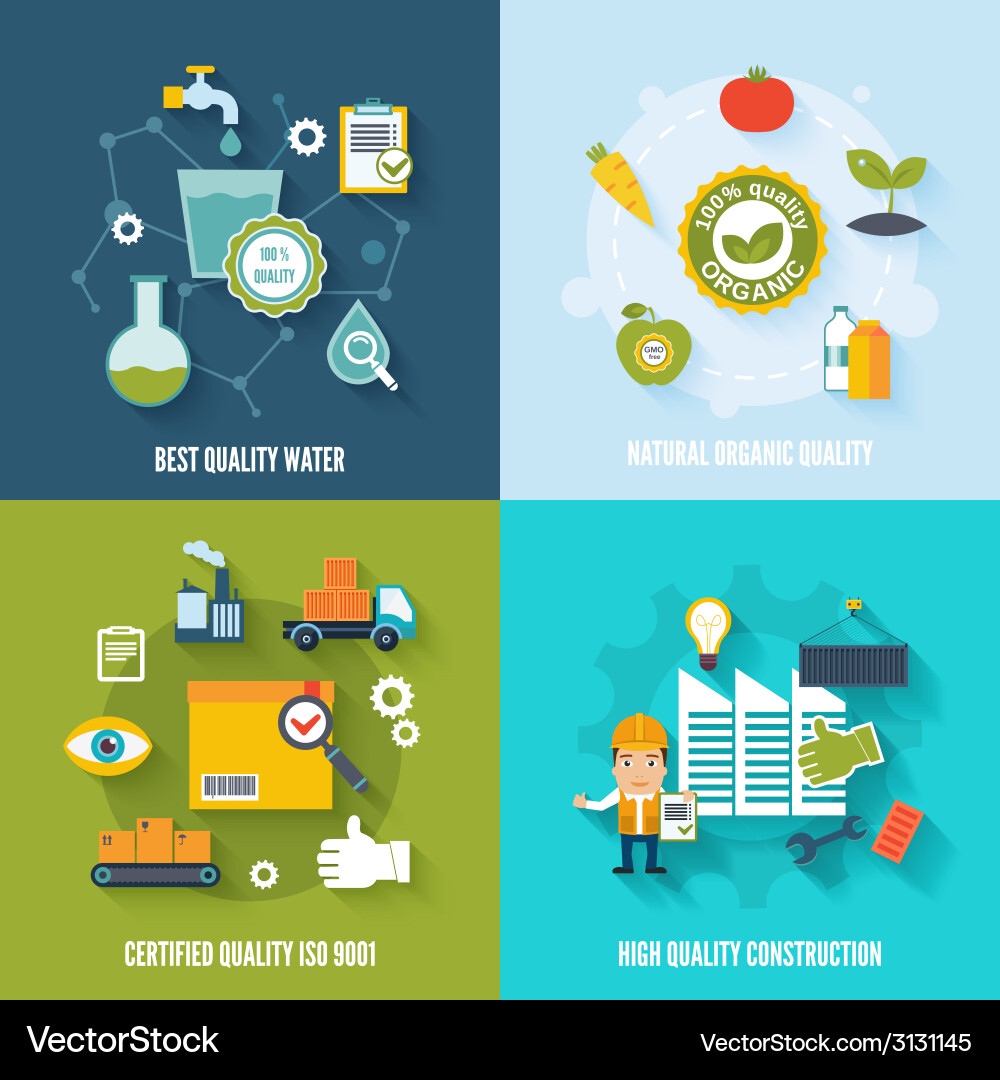 Quality control flat Royalty Free Vector Image