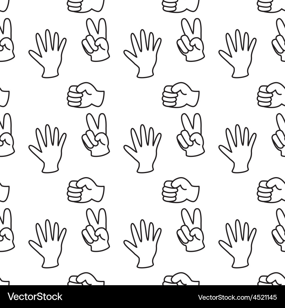 Rock-paper-scissors pattern background Royalty Free Vector
