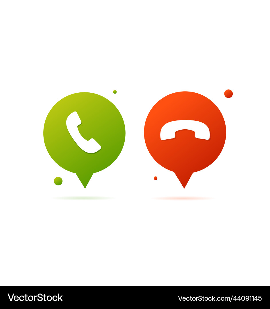 Round messenger phone call button set Royalty Free Vector