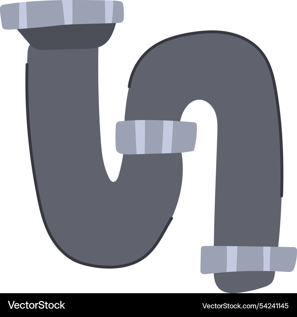 Sewer waste drain trap cartoon Royalty Free Vector Image