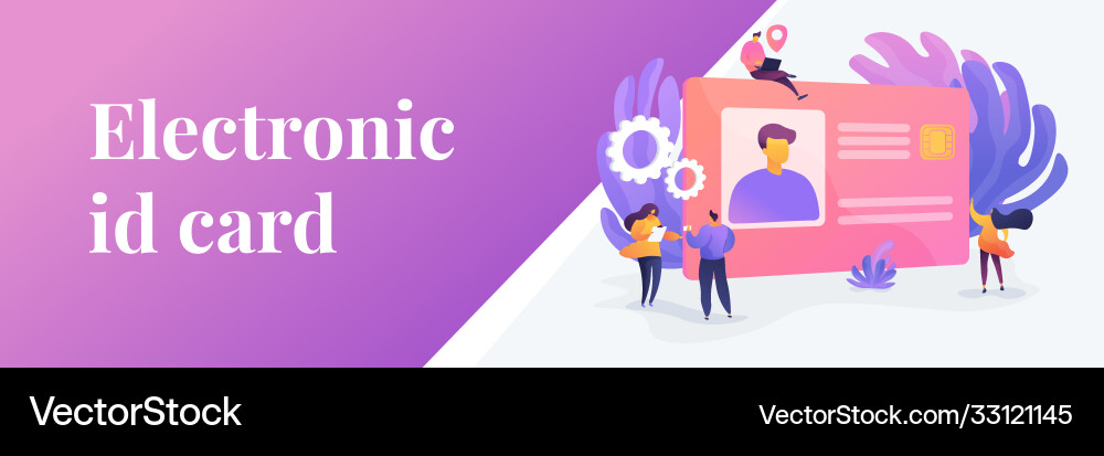 Smart id card web banner concept Royalty Free Vector Image