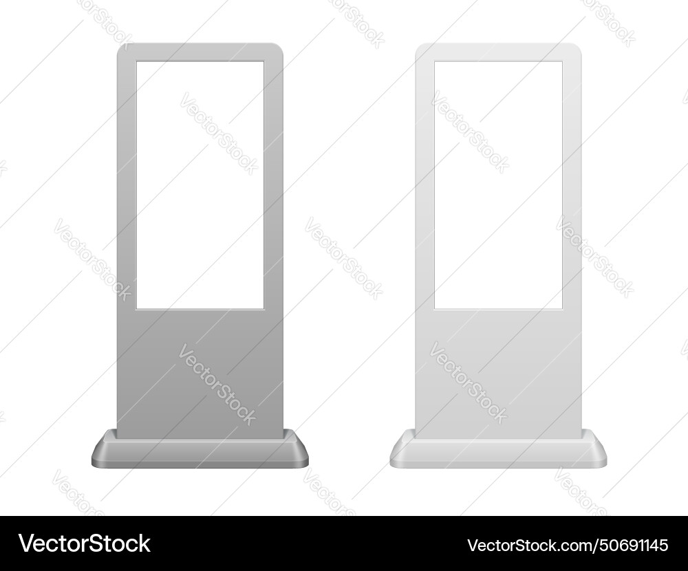 Touch screen kiosk stand mockup 3d design Vector Image