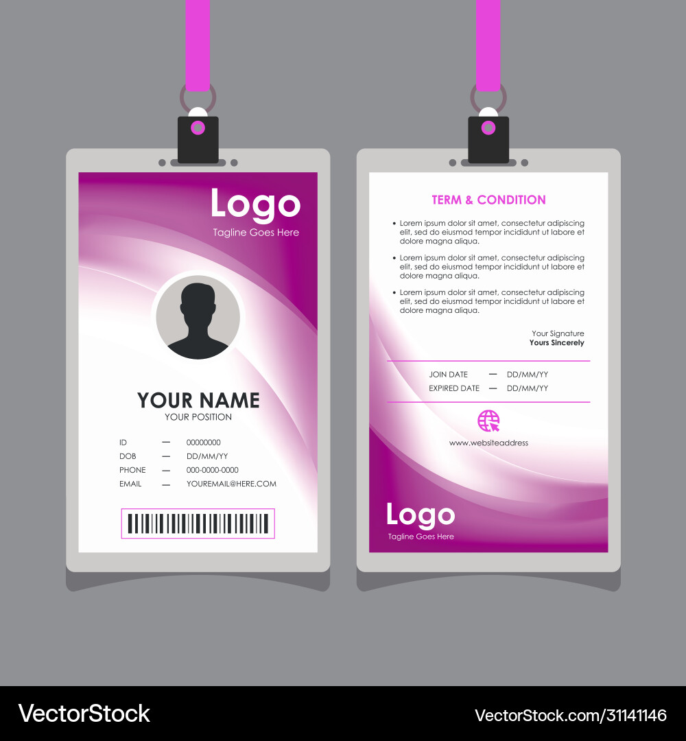 Abstract smooth purple white curve id card design Vector Image
