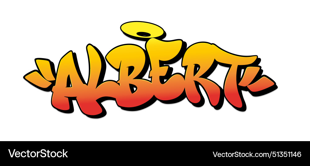 Albert name in graffiti style Royalty Free Vector Image