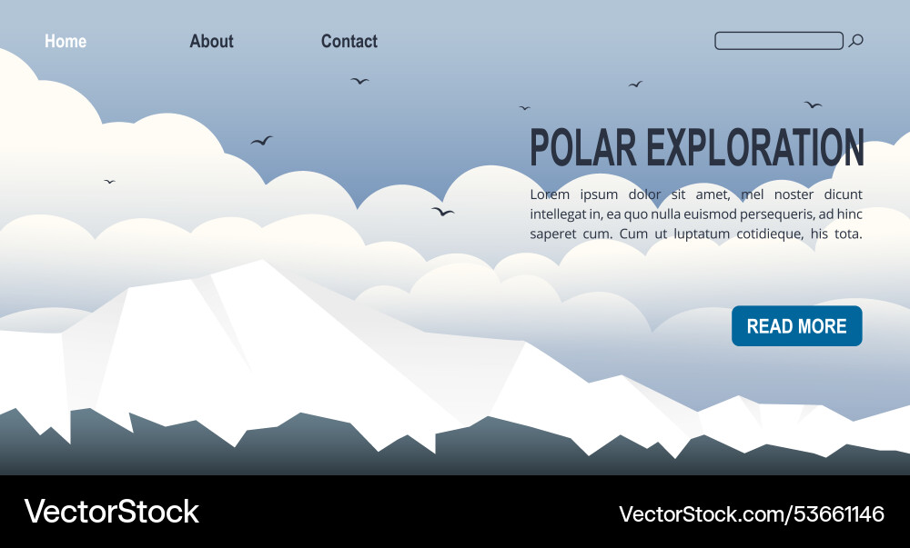 Antarctica landscape and view on mountains Vector Image