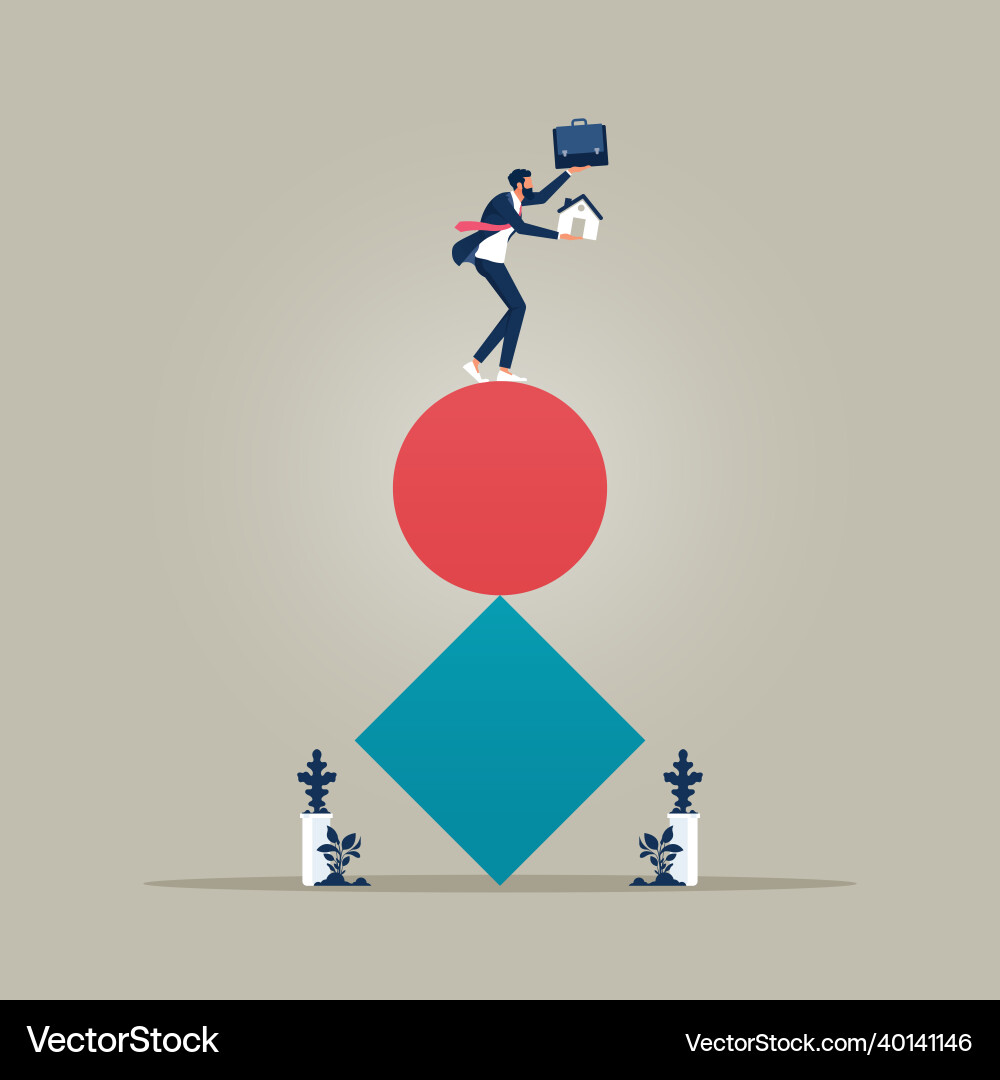 Balance work or life concept Royalty Free Vector Image