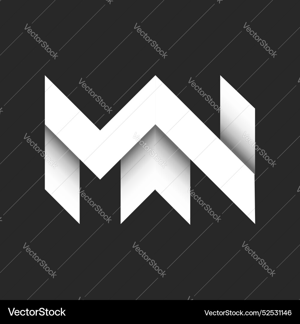 Bold letters mn or nm initials monogram logo Vector Image
