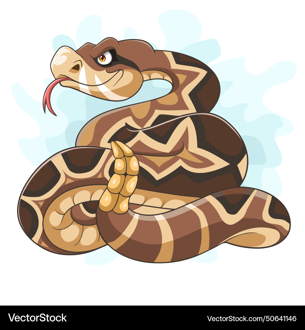 Cartoon rattlessnake on white background Vector Image