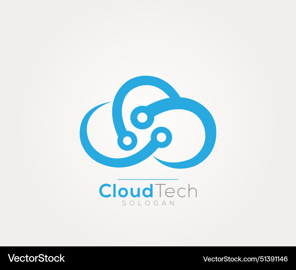 Cloud technology information logo design template Vector Image