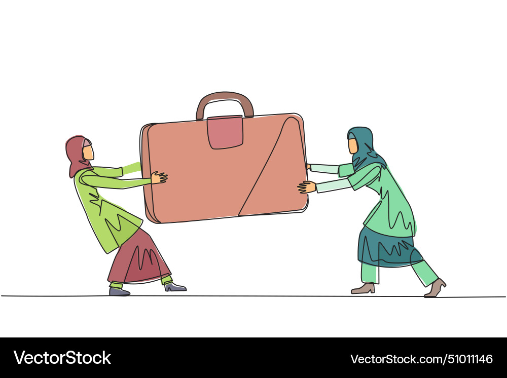 Continuous one line drawing two aggressive Vector Image