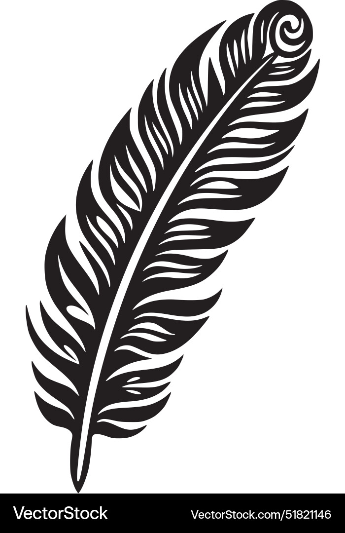 Feather - minimalist and simple silhouette Vector Image