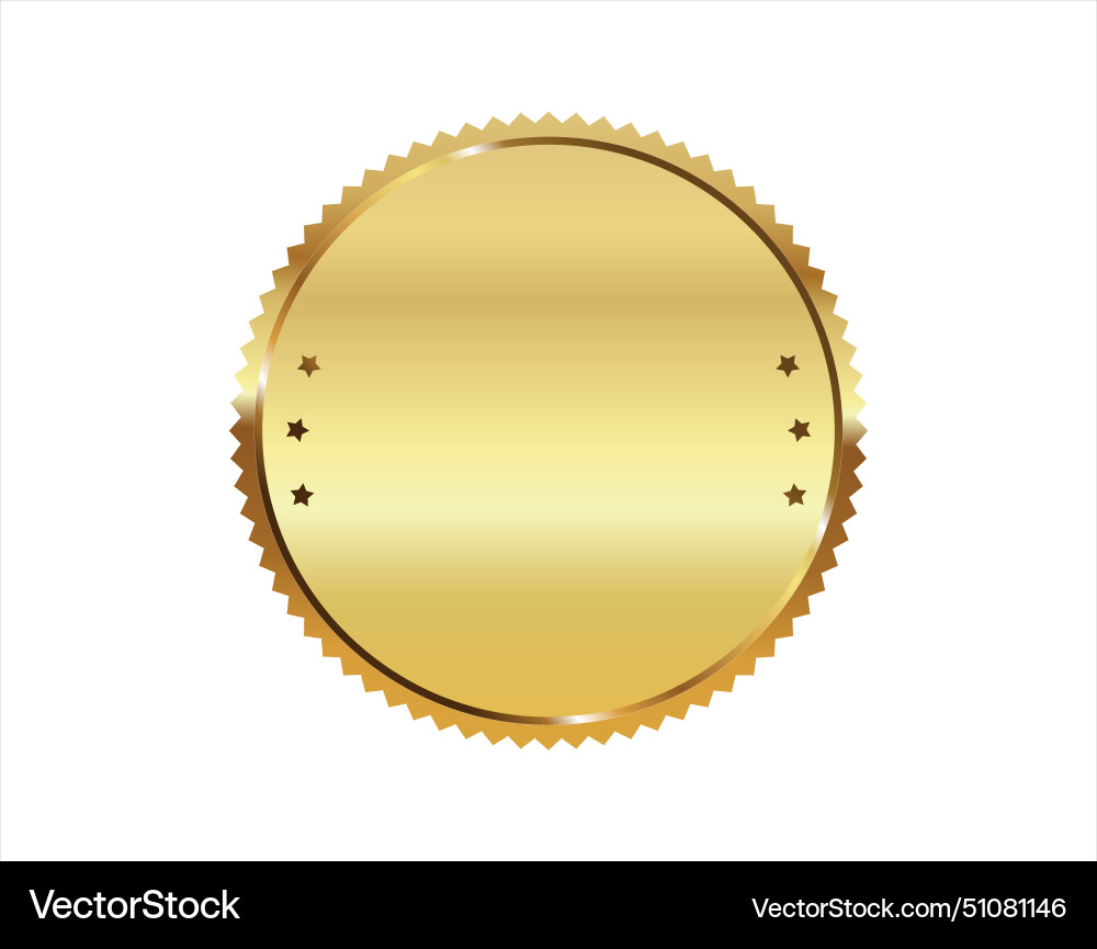 Golden stamp isolated on white background luxury Vector Image