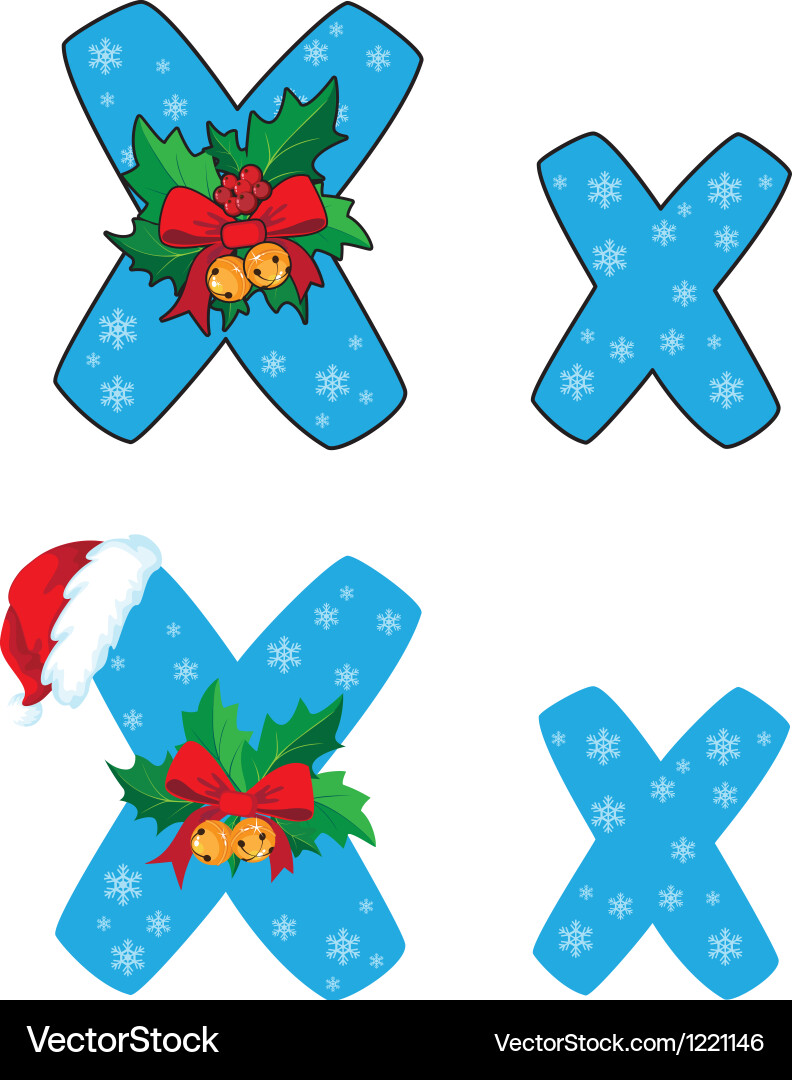Letter x xmas Royalty Free Vector Image - VectorStock