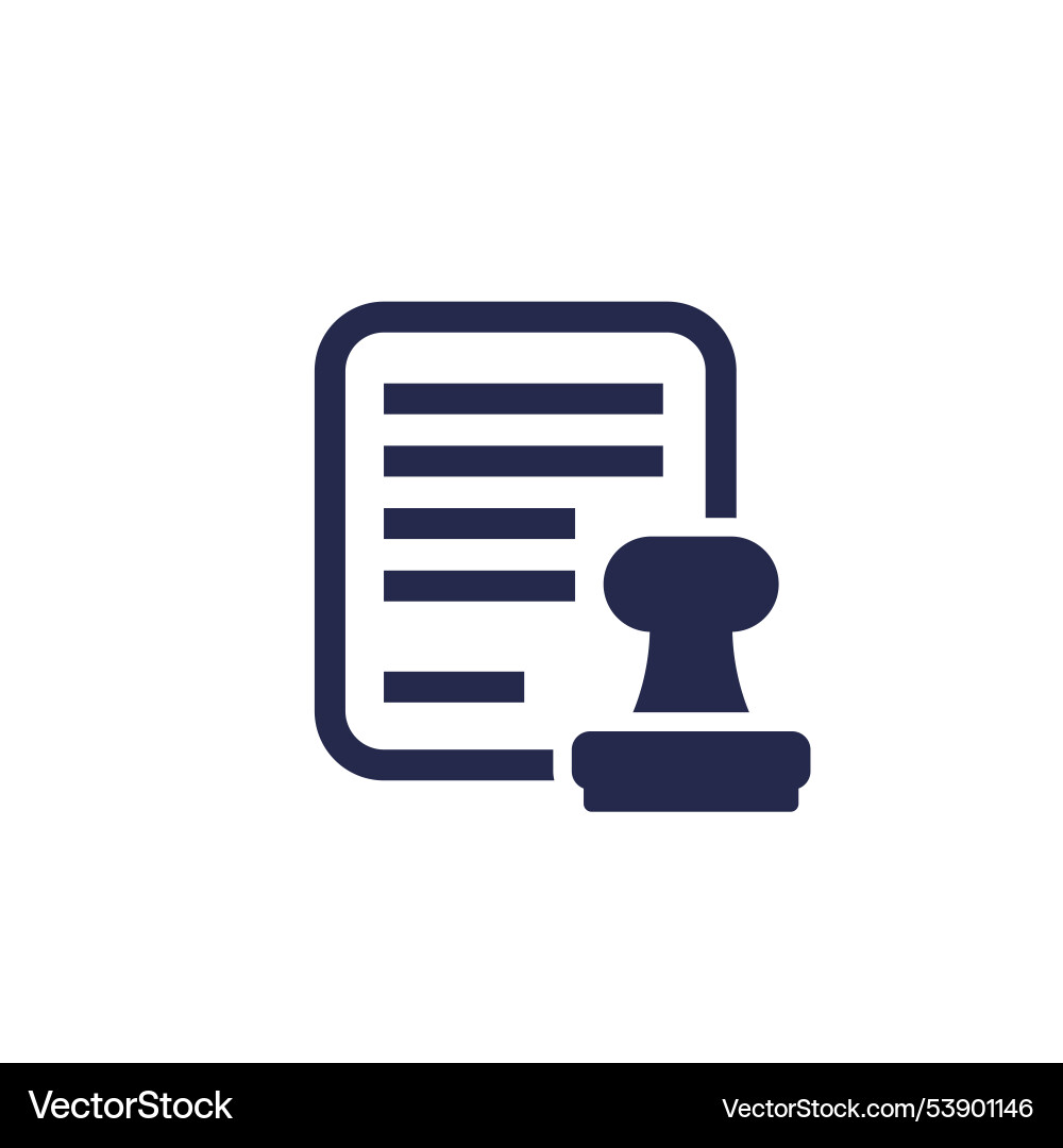 Notary icon stamp and document Royalty Free Vector Image