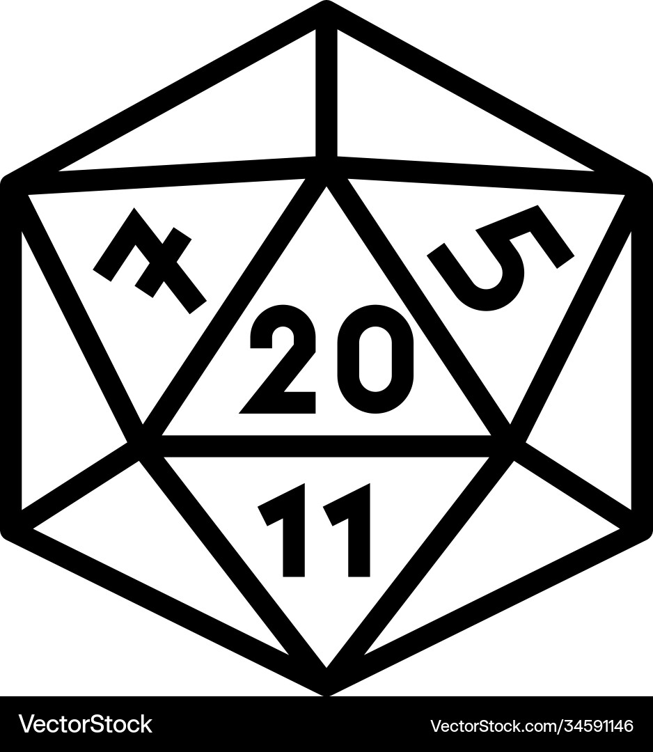 Numerology geek line icon sign Royalty Free Vector Image