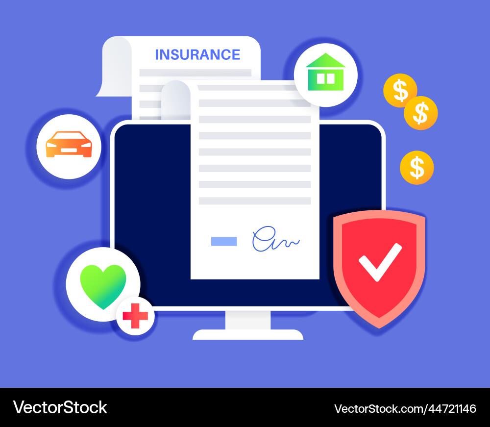 Online Insurance Form Royalty Free Vector Image