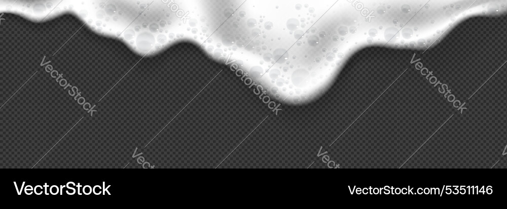 White foam flow on transparent background Vector Image