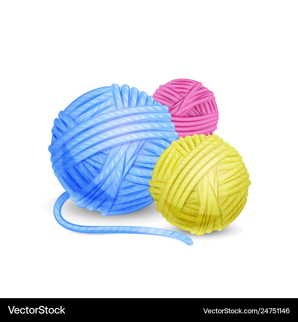 Yarn thread knitting weaving wool Royalty Free Vector Image