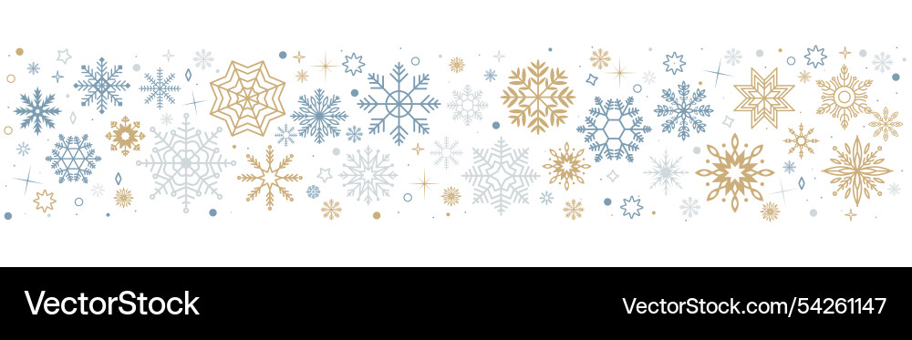 Christmas pattern with sparkling snowflakes frame Vector Image