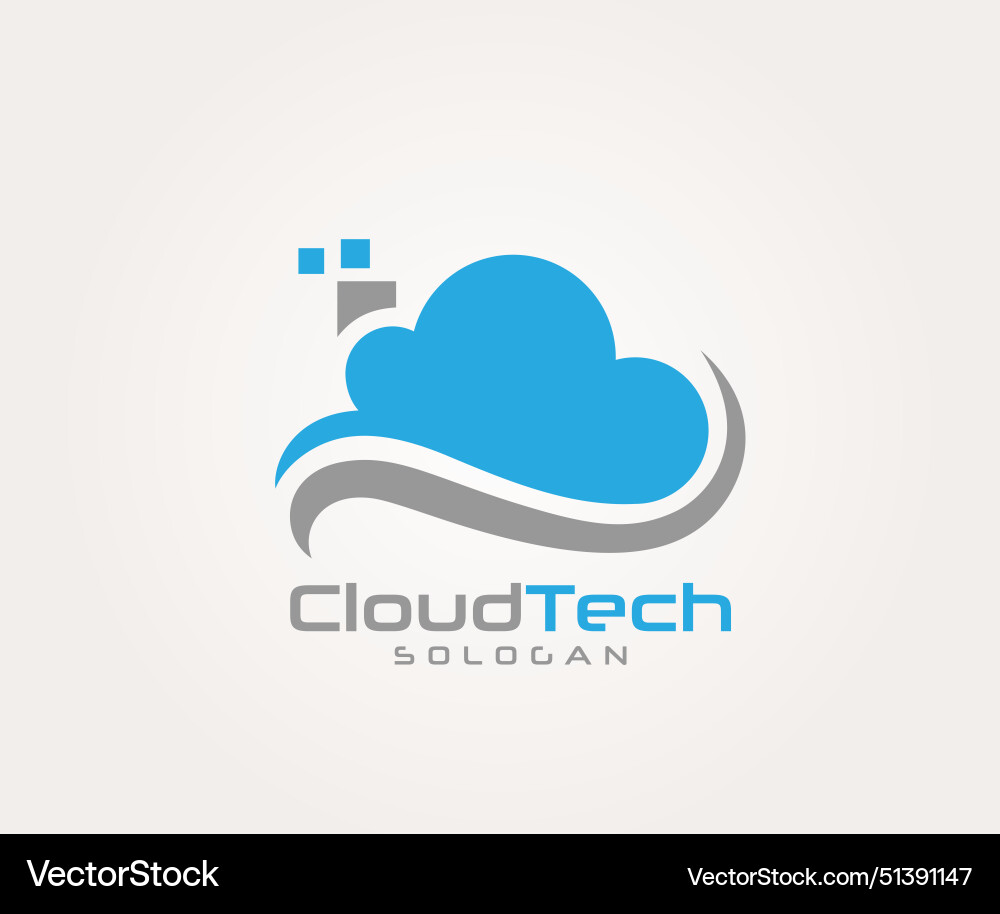Cloud technology logo design template – Royalty-Free Vector | VectorStock