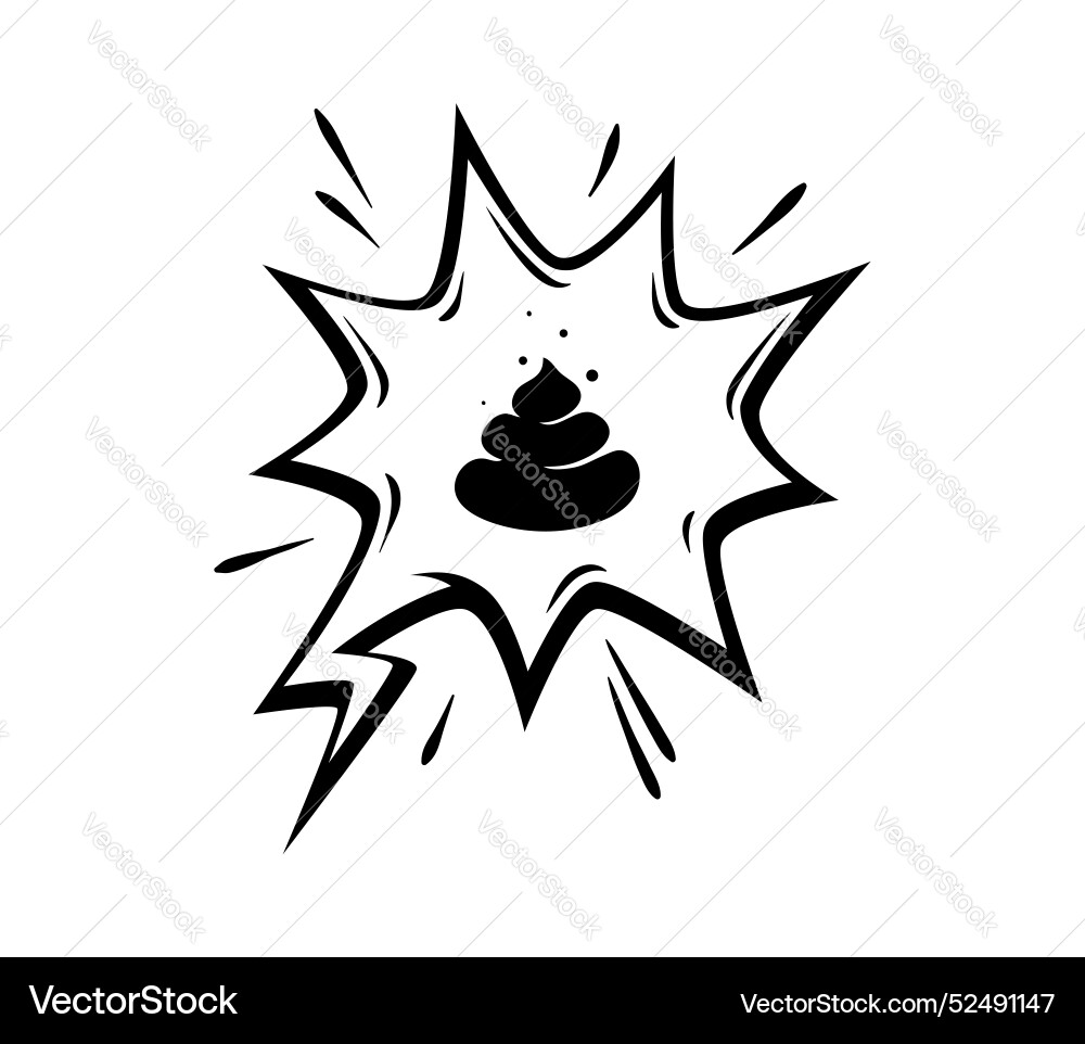 Comic swear bad word speech bubble with poop Vector Image