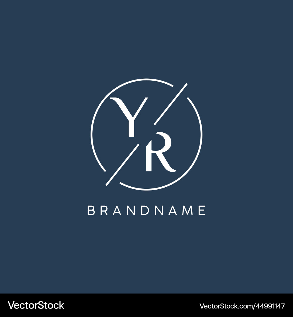 Elegant YR Initial Monogram Logo Royalty Free Vector Image