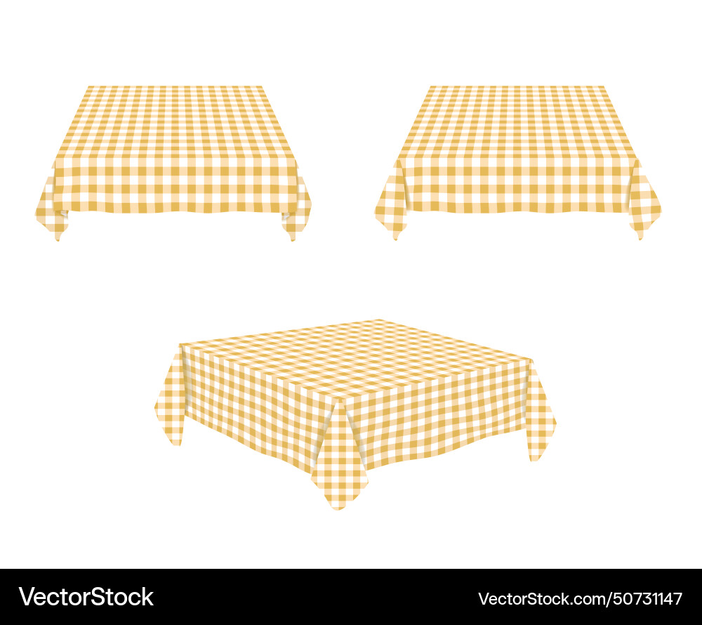 Empty yellow checkered tablecloth Royalty Free Vector Image