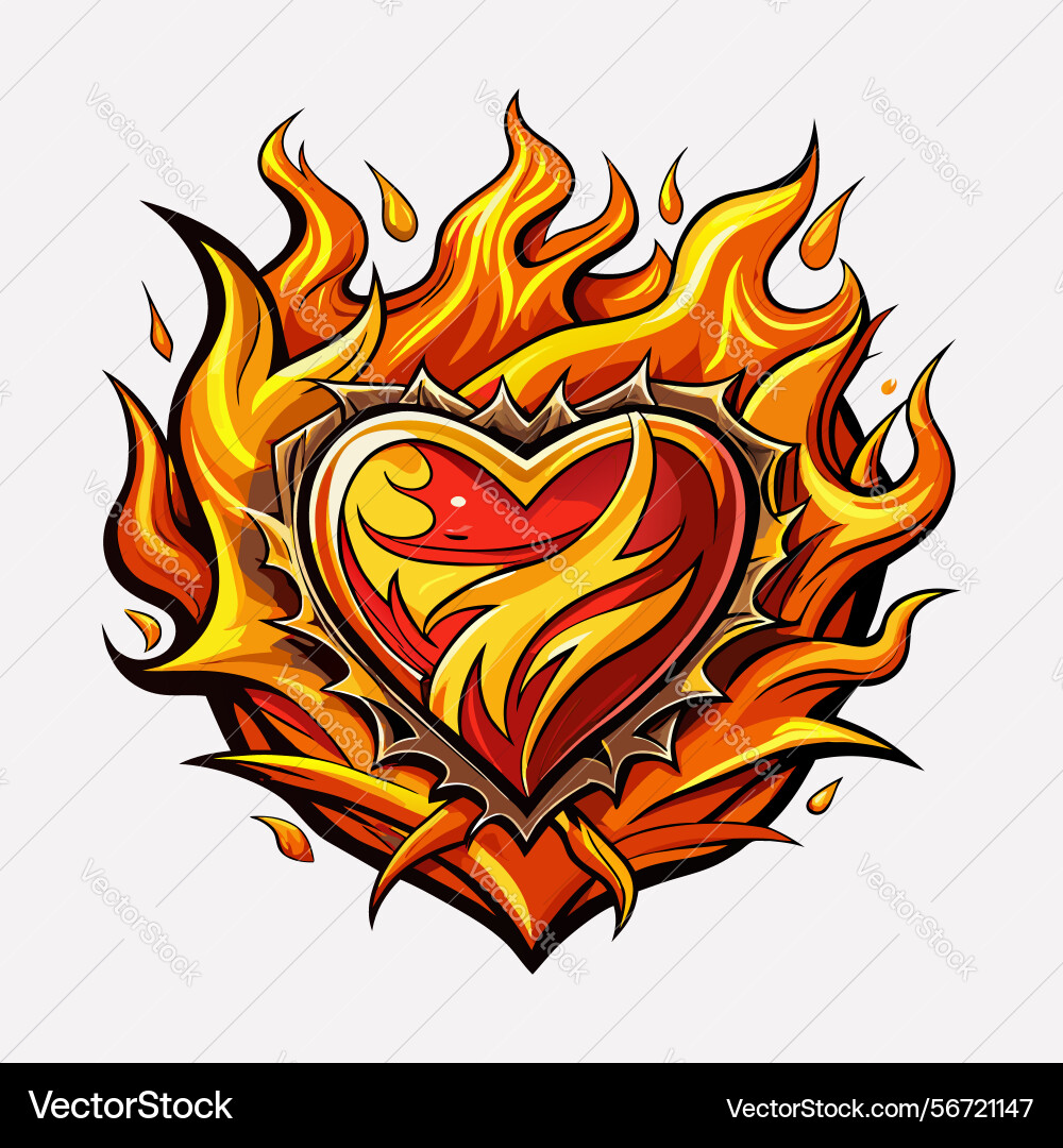 Fiery love Royalty Free Vector Image - VectorStock