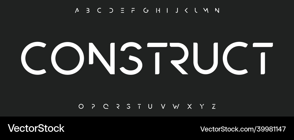 Futurism alphabet bevel font minimalistic letters Vector Image