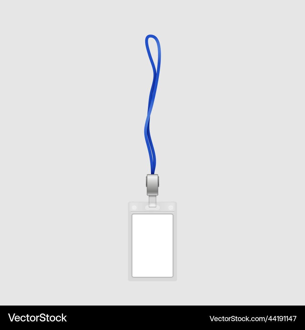 Lanyard design realistic identification card Vector Image