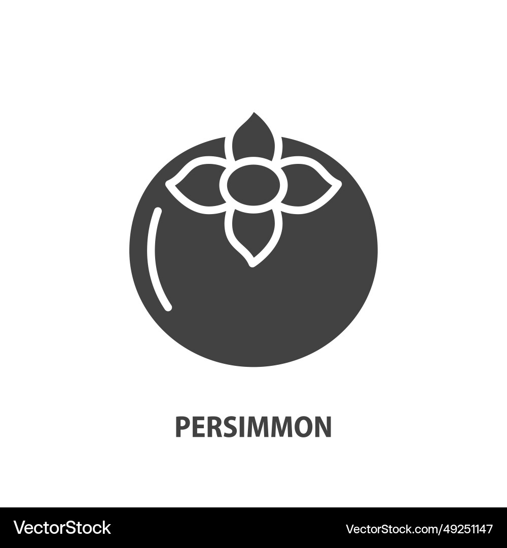 Persimmon glyph icon fruit symbol Royalty Free Vector Image