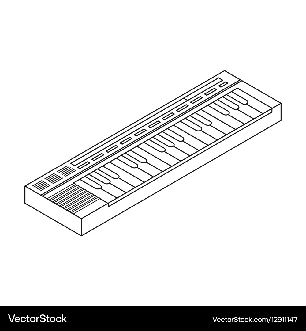 Synthesizer icon in outline style isolated Vector Image