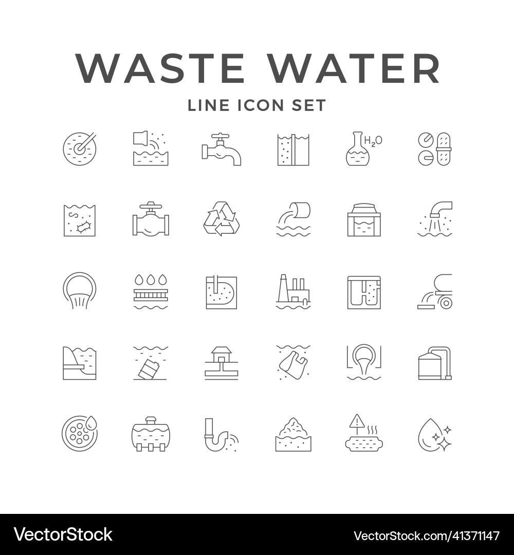 Wastewater Management Icons Royalty Free Vector Image