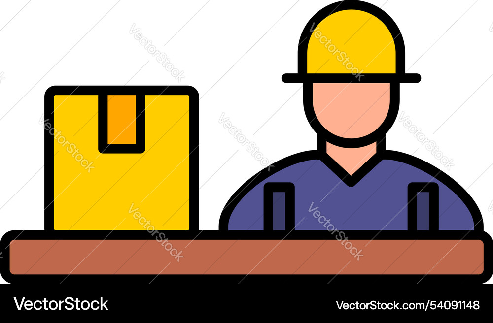 Assembling line filled icon design Royalty Free Vector Image
