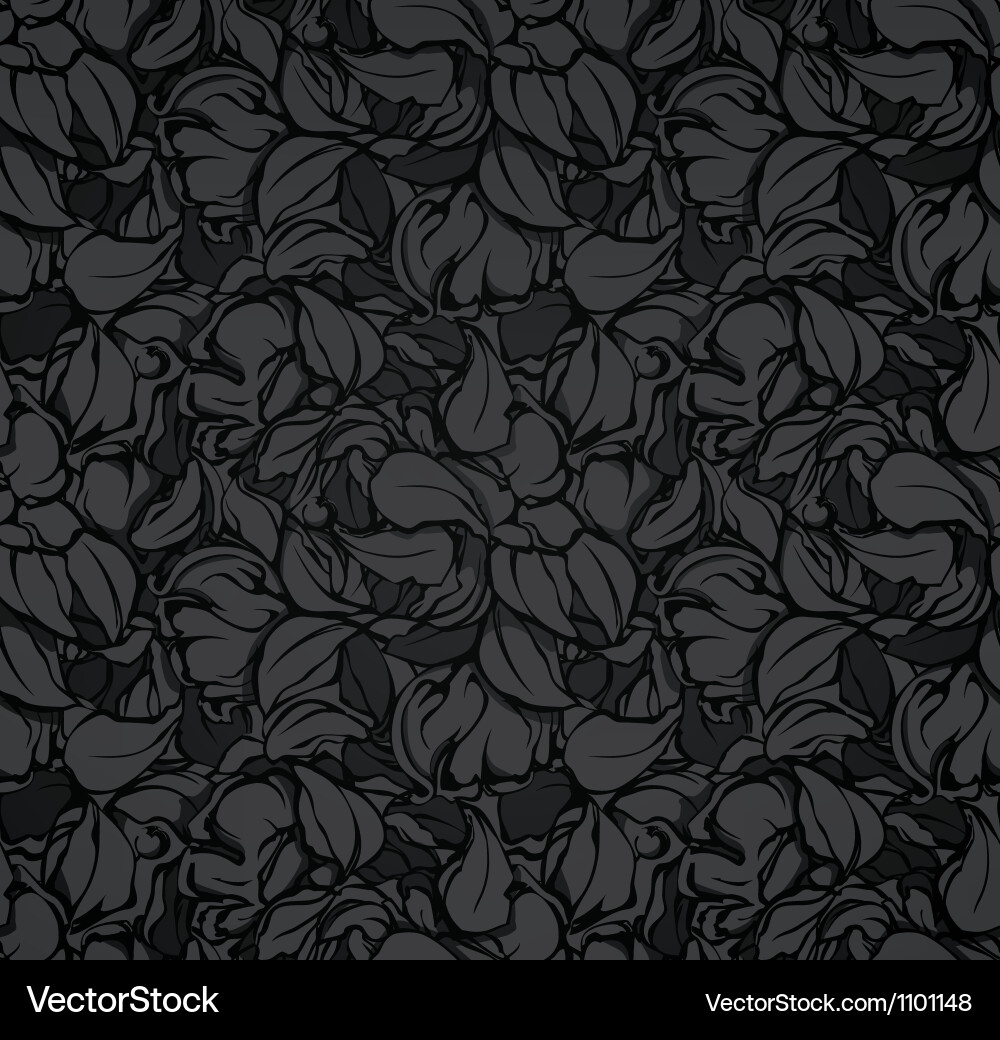 Black Ornate Seamless Floral Pattern Royalty Free Vector