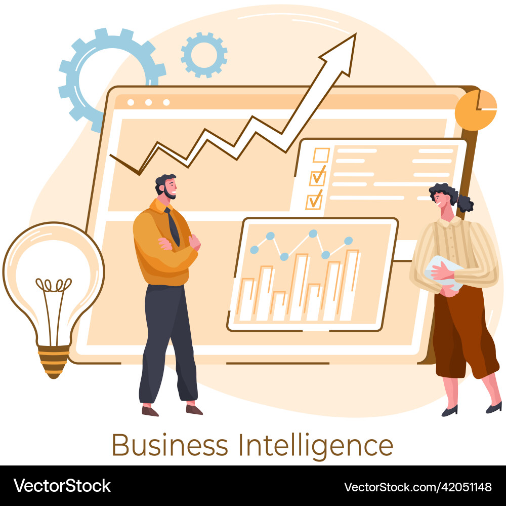 Business people reporting statistics diagrams Vector Image