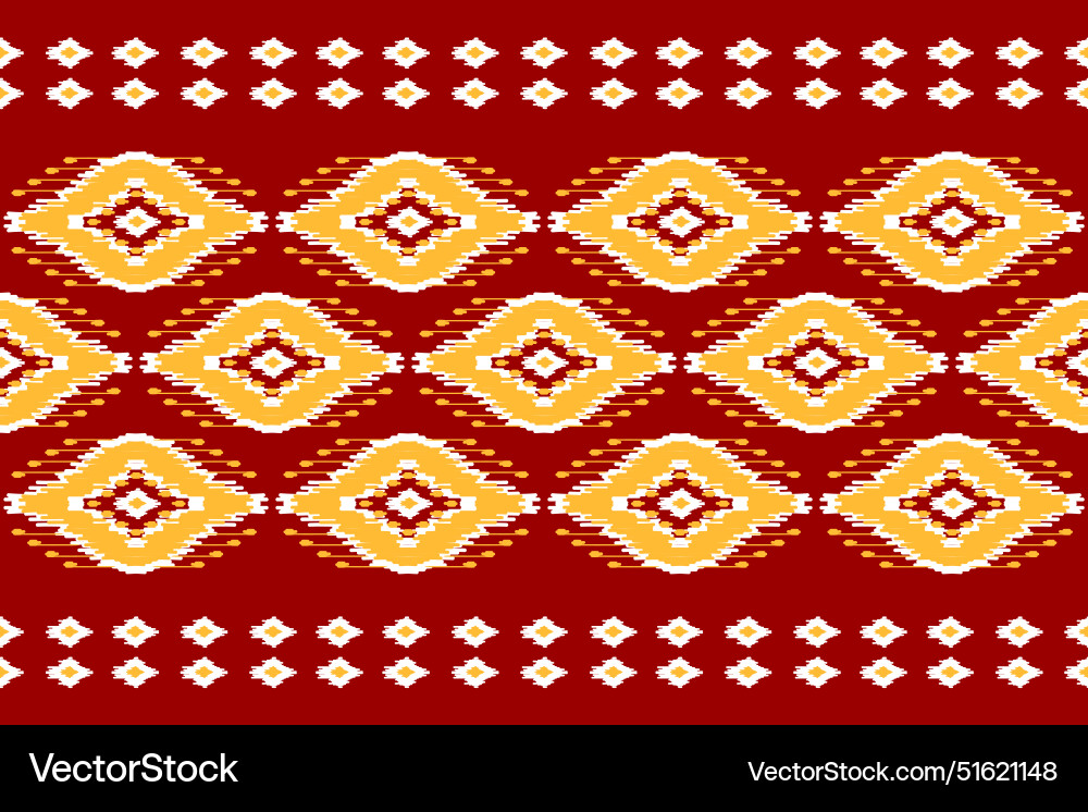 Carpet ikat red pattern art geometric ethnic ikat Vector Image
