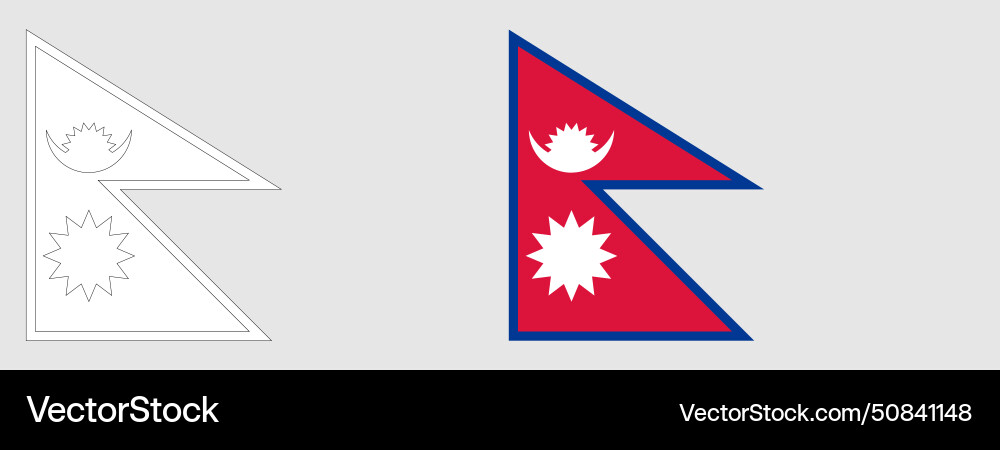 Coloring flag set of nepal Royalty Free Vector Image