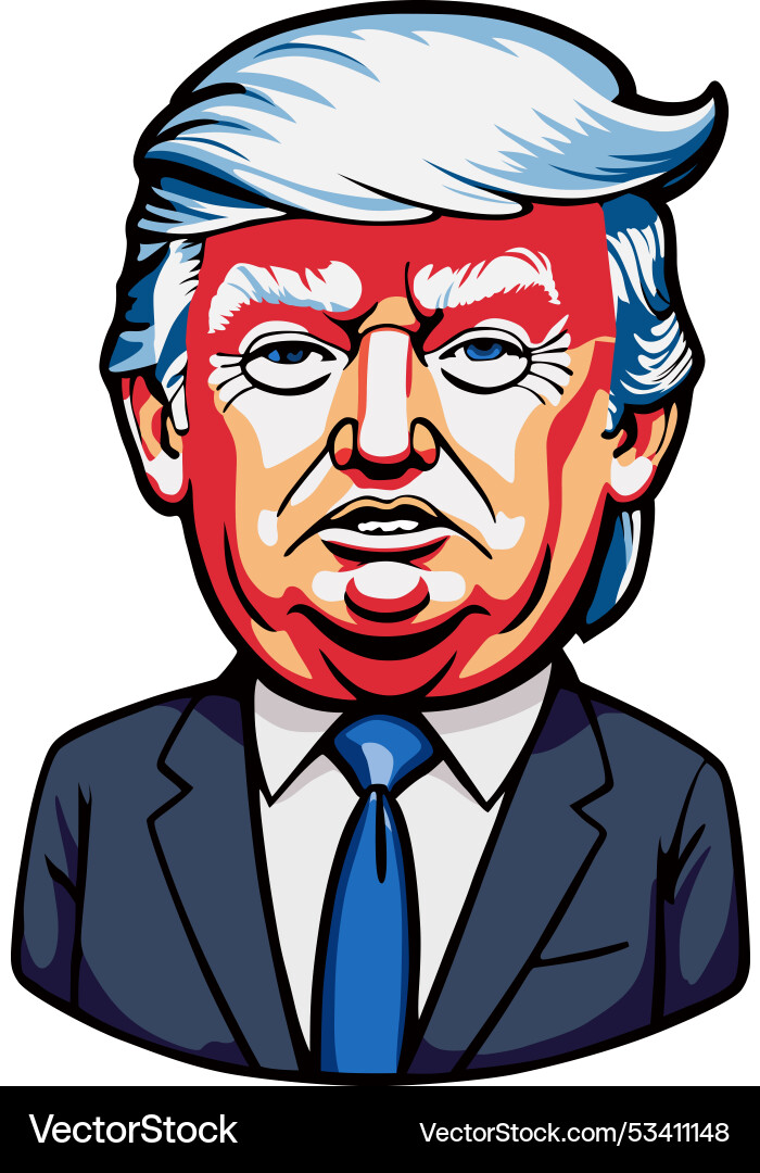 Donald Trump Cartoon Lizenzfreies Vektorbild