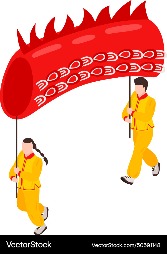 Dragon part festival composition Royalty Free Vector Image