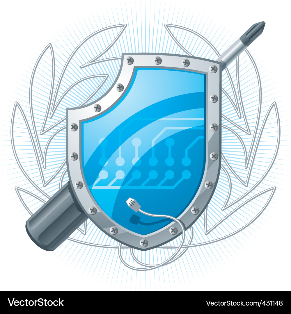 Electronic shield Royalty Free Vector Image - VectorStock