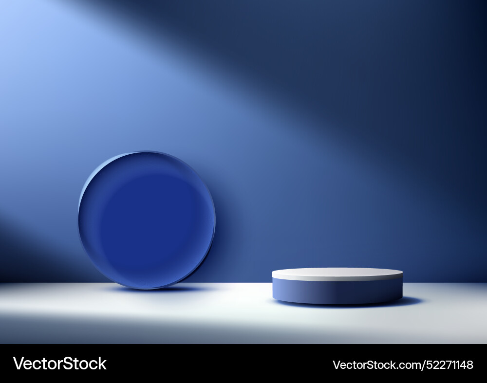 Elegant 3d blue and white podium Royalty Free Vector Image