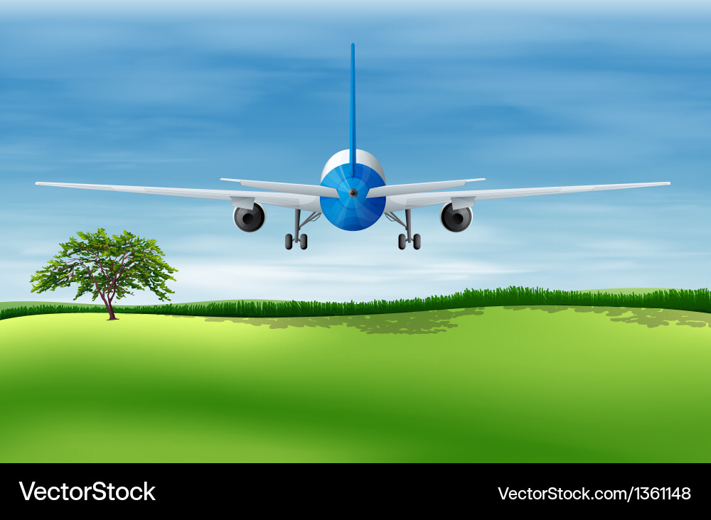 Flying plane Royalty Free Vector Image - VectorStock