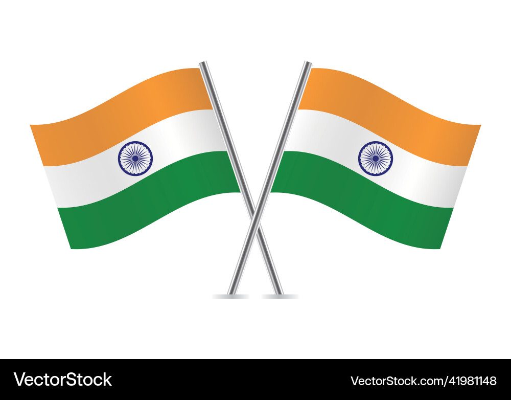 India crossed flags Royalty Free Vector Image - VectorStock