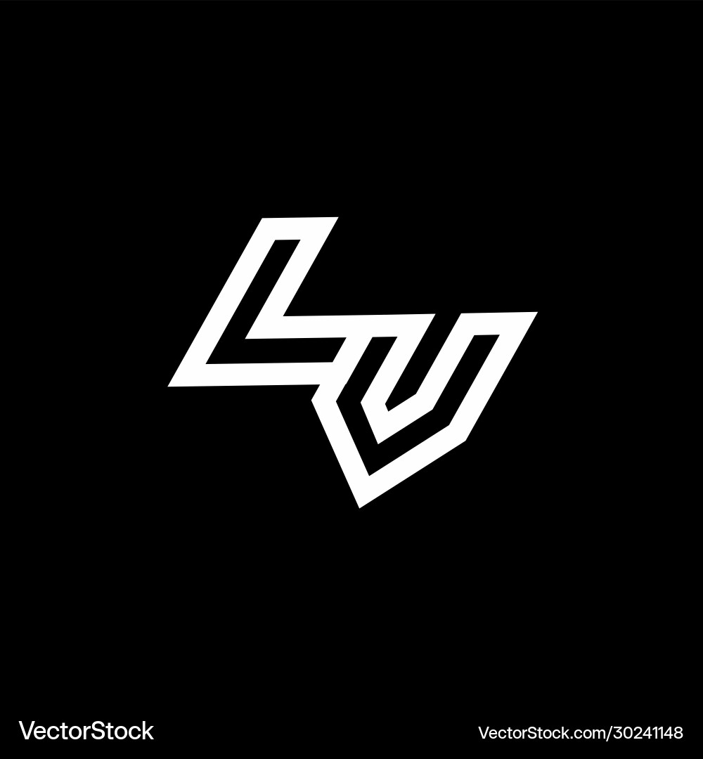 Lv logo monogram with up to down style negative Vector Image