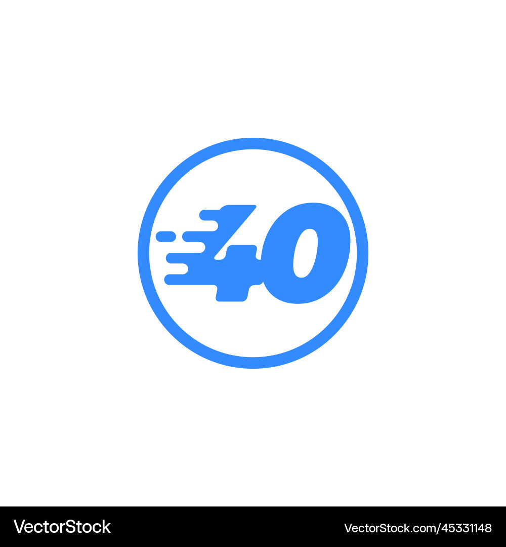 Number 40 speed modern icon logo Royalty Free Vector Image