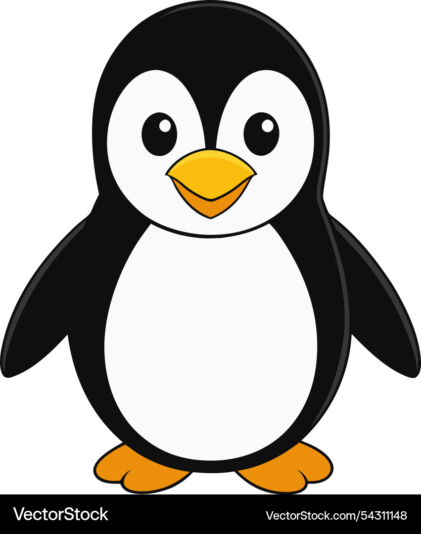 Penguin image clean white background Royalty Free Vector