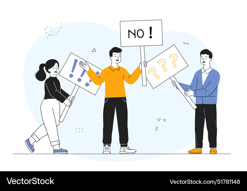 People protesting concept men and woman Royalty Free Vector